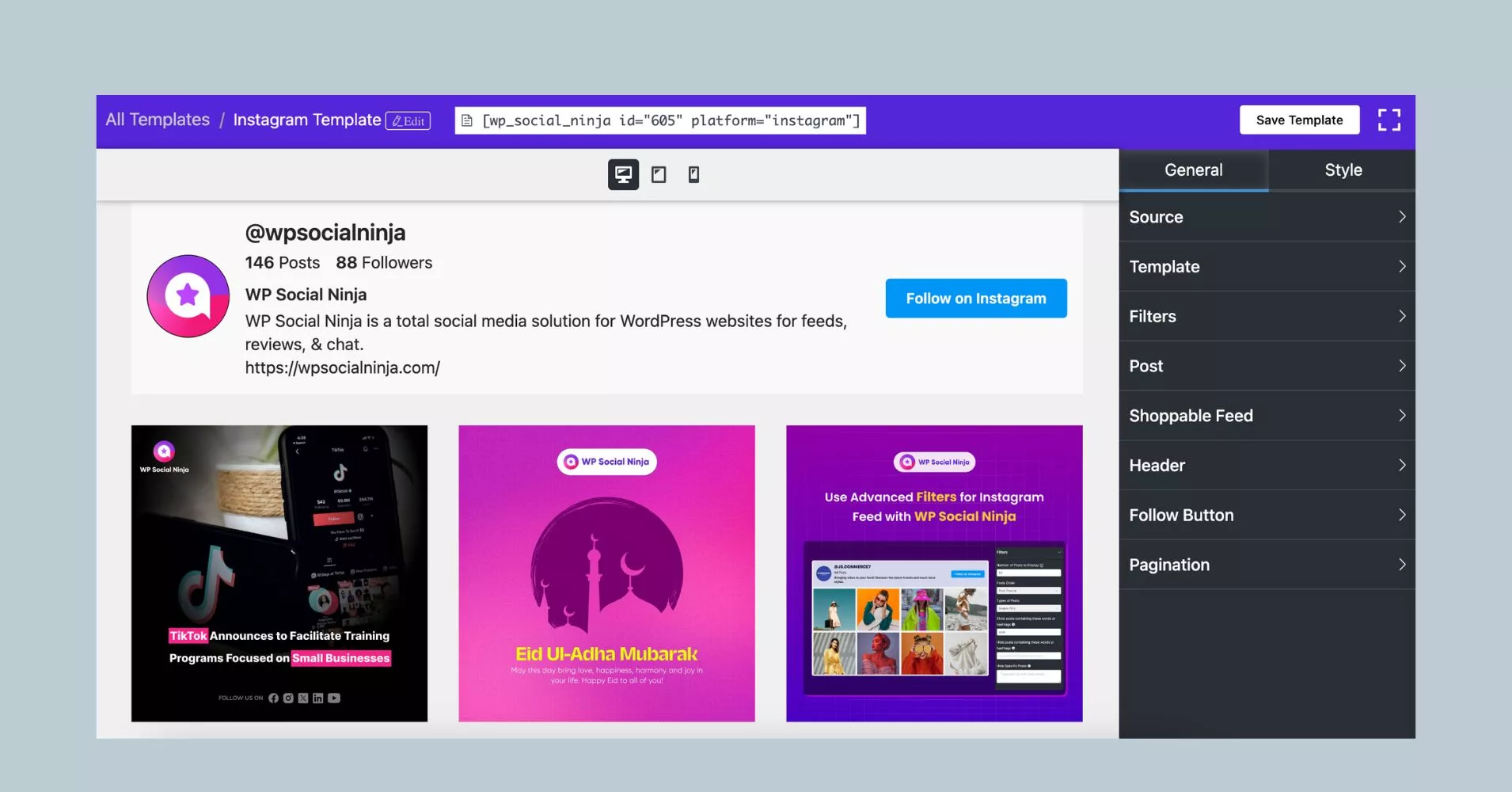 WP Social Ninja Instagram Feed Plugin: Best Social Feed for WordPress